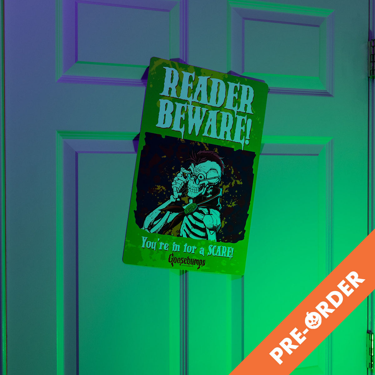 Goosebumps - Reader Beware Metal Sign – Trick Or Treat Studios